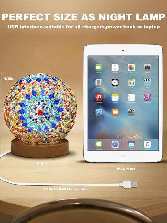 Green Handmade Mosaic Glass Lamp - Vibrant Decorative Table Light ...